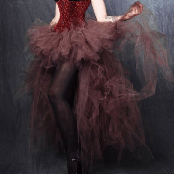 Handmade | Skirts | Brown High Low Boho Festival Formal Bustle Tutu ...